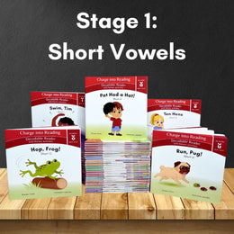 Stage 1: Short Vowel Decodable Reader Set – Charge Mommy Books